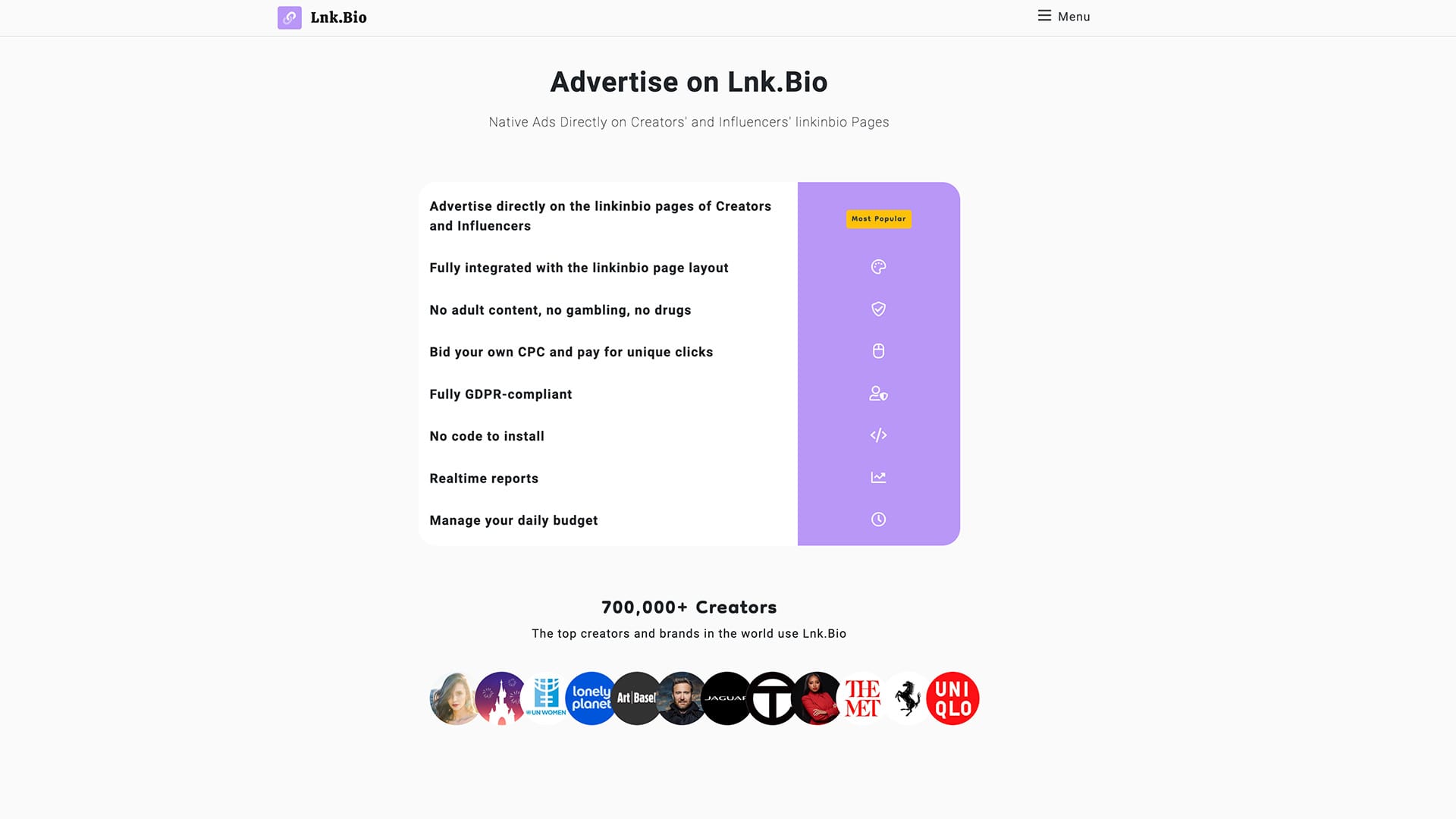 Advertise on Lnk.Bio - Native Ads Directly on Creators' and Influencers ... Advertise on Lnk.Bio - Native Ads Directly on Creators' and Influencers ...